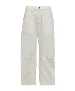 NILI LOTAN Shon Denim Trousers With Belt Loops - White