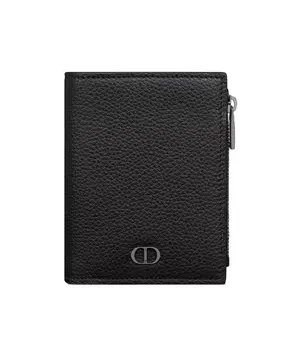 Dior Cd Icon Vertical Compact Card Holder - Black