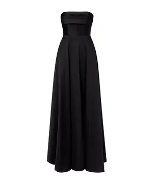 Roland Mouret Pleated Taffeta Corset Gown - Black