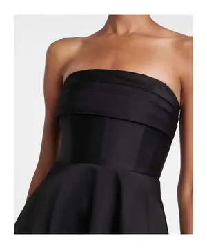 Roland Mouret Pleated Taffeta Corset Gown