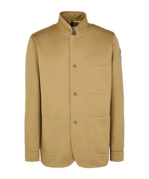 Moncler High Collar Long Sleeve Casual Jacket - Nude