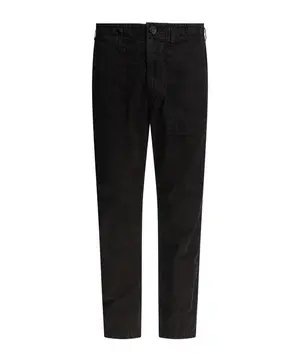 Stone Island Logo Patch Straight-leg Pants - Black