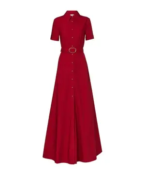 Roland Mouret Cotton Poplin Shirt Dress - Red