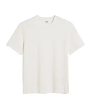 AMI Paris Logo Embossed Crewneck T-shirt - White