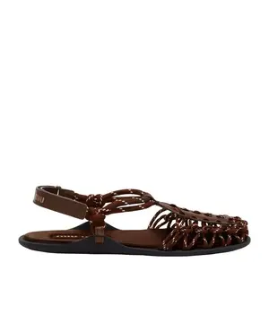 Miu Miu Flat Slippers - Brown