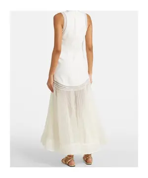 Simkhai Zakaria Mesh-trimmed Maxi Dress - Ivory