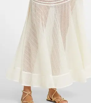 Simkhai Zakaria Mesh-trimmed Maxi Dress - Ivory