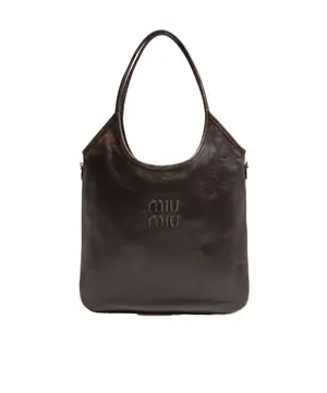 Miu Miu Aged Nappa Leather Ivy Bag - Black