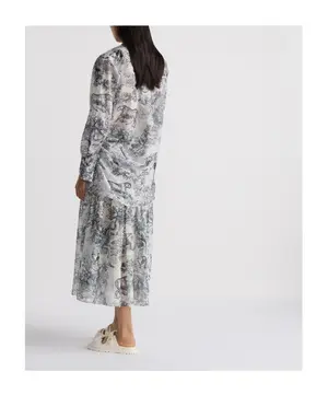 Dior Long Embroidered Blouse - Gray