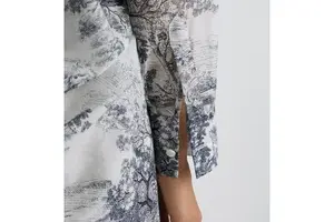 Dior Long Embroidered Blouse - Gray