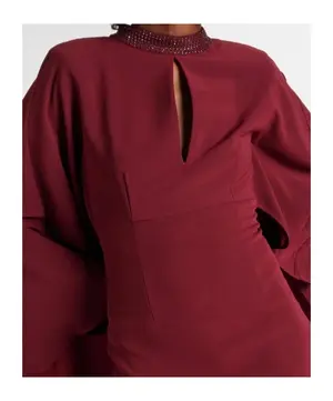 Roland Mouret Caped Crystal-embellished Gown