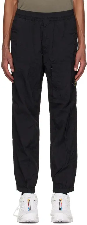 Stone Island Compass-badge Tapered Leg Trousers - Black