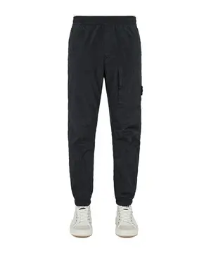 Stone Island Compass-badge Tapered Leg Trousers - Black