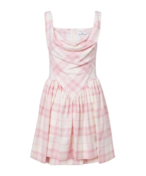 VIVIENNE WESTWOOD Sunday Checked Wool-blend Minidress - Pink