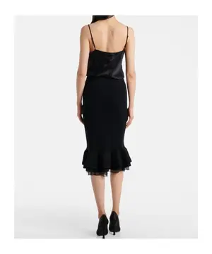 Nina Ricci Peplum Wool-blend Midi Skirt