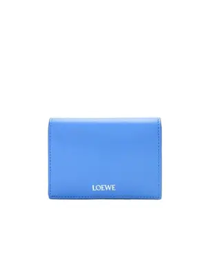 Loewe Folded Wallet In Shiny Nappa Calfskin - Blue