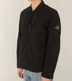 Stone Island Logo Patch Zip-up Jacket