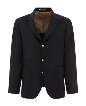 Brunello Cucinelli Single-breasted Wool Blazer - Black