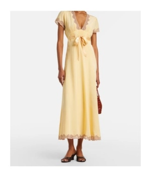 Rixo Marlice Lace-trimmed Silk Maxi Dress - No