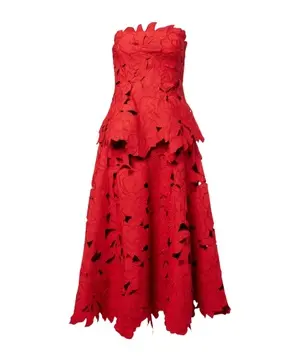Simkhai Audrey Peplum Lace Midi Dress