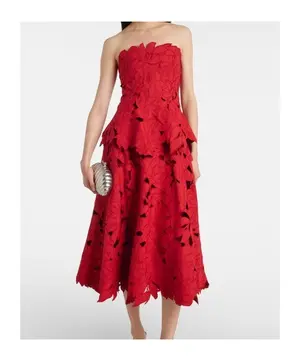 Simkhai Audrey Peplum Lace Midi Dress