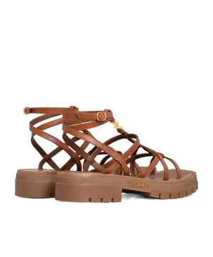 Celine Clea Triomphe Strappy Sandal In Calfskin Vegetal Tanning