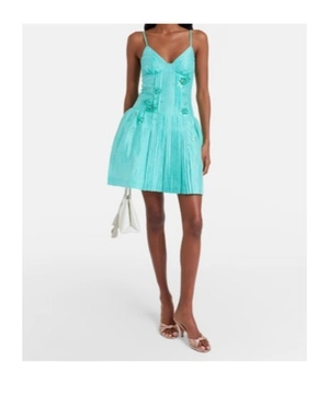 SHUSHU/TONG Embellished Linen-blend Minidress