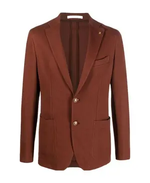 Tagliatore Single-breasted Cotton Blazer - Brown