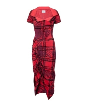 VIVIENNE WESTWOOD Long Monday Checked Cotton Polo Dress - Red