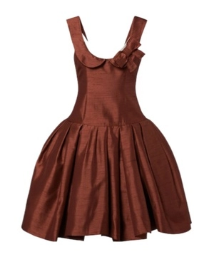 SHUSHU/TONG Bow-detail Mini Dress - Brown