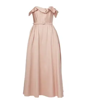 Roland Mouret Strapless Ruffled Midi Dress - Nude
