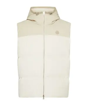 Moncler Bentu Logo Down Vest - White