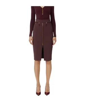Elisabetta Franchi Midi Skirt With Zip Detail