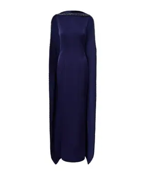Roland Mouret Embellished Cape Effect Gown