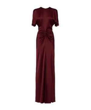 Victoria Beckham Isabella Gathered Satin Gown - Brown