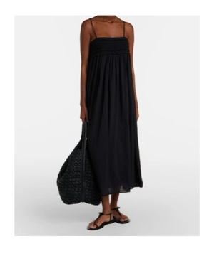 Posse Danielle Lace-trimmed Cotton Midi Dress - Black