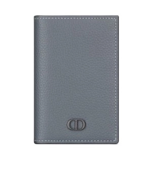 Dior Cd Icon Vertical Bifold Card Holder - Dark Gray