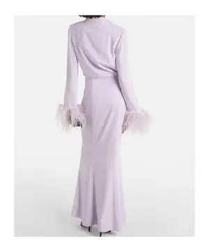 Roland Mouret Embellished Satin Crêpe Gown - Lilac