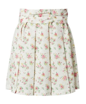 SHUSHU/TONG Floral Pleated Miniskirt - White