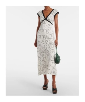 Rixo Iggy Polka-dot Linen-blend Maxi Dress