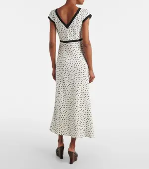 Rixo Iggy Polka-dot Linen-blend Maxi Dress