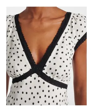 Rixo Iggy Polka-dot Linen-blend Maxi Dress