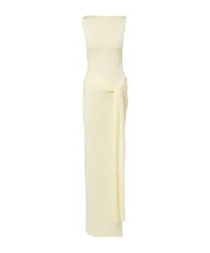 AYA MUSE Pleated Evening Dress - Nude