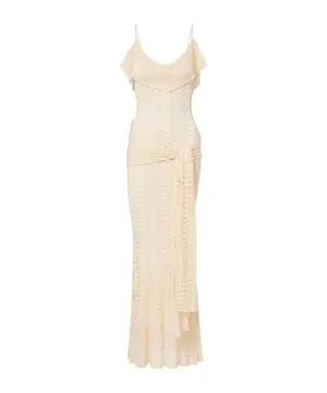 AYA MUSE Ruffled Pointelle Maxi Dress