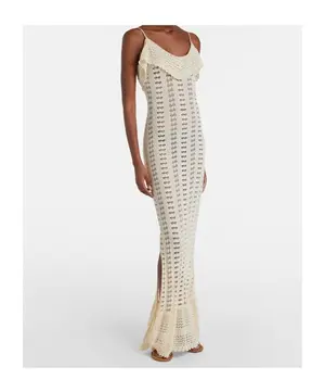 AYA MUSE Ruffled Pointelle Maxi Dress
