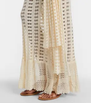 AYA MUSE Ruffled Pointelle Maxi Dress
