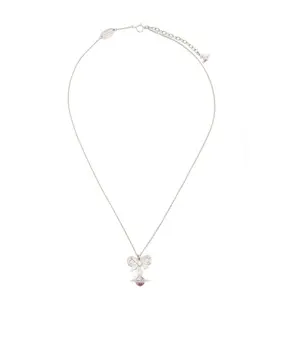 VIVIENNE WESTWOOD Octavie Embellished Necklace With Bow Pendant - No