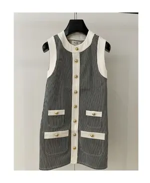 Celine Sleeveless Hickory Stripe Mini Dress