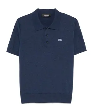 Dsquared2 Logo Embroidered Knitted Polo Shirt