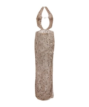 AYA MUSE Morel Cutout Sequined Maxi Dress - Nude